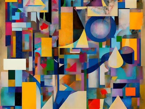Premium Ai Image Abstract Colored Pattern Bold Geometric Figure With