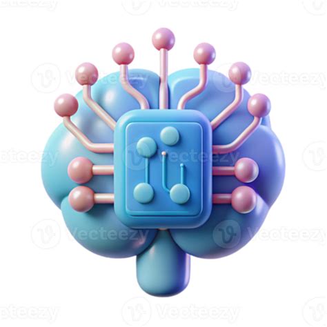 3d Render Of A Brain With Integrated Circuitry Abstract Neural Network