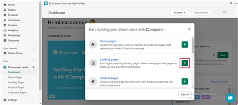 how to create custom page template in shopify ecomposer