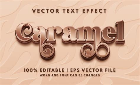 Premium Vector Caramel Hair Color Style Editable Text Effect Template