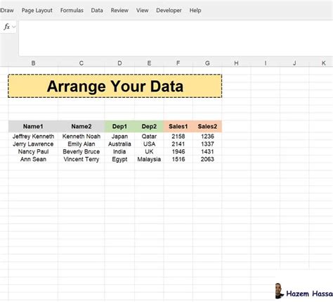 How To Arrange Your Data In Excel Hazem Hassan Posted On The Topic