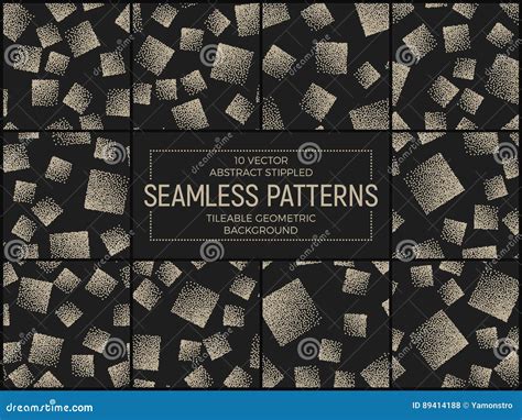 Vector Abstract Stippled Seamless Patterns Stock Vector Illustration Of Fabric Repeating