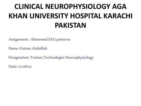 Recognition Of Abnormal Eeg Ppt