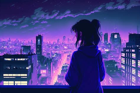 Premium Photo Cyberpunk Girl Female Cyberpunk Character Looking At