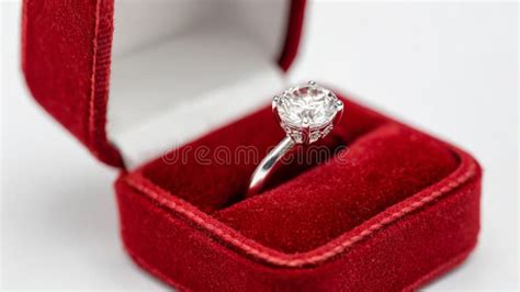Elegant Diamond Ring In Luxurious Red Velvet Box Neural Network Ai