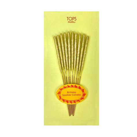 Premium Birthday Sparkler Candles 10 Pack Tops Malibu