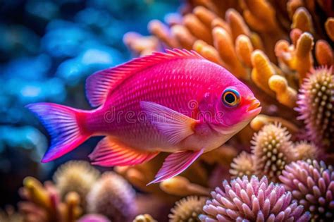 Captivating Closeup Of A Pink Damselfish In A Vibrant Coral Reef