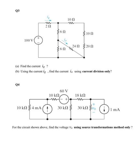 Solved A Find The Current Ig B Using The Current Ig Chegg Com