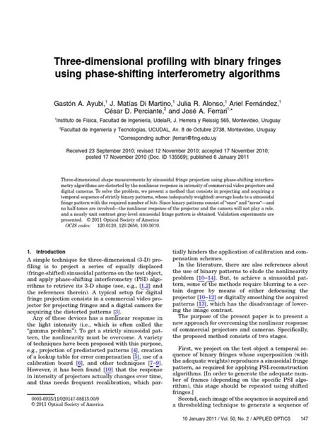 Three Dimensional Profiling With Binary Fringes Using Phase Shifting Interferometry Algorithms