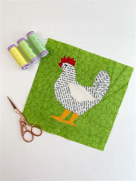 Chicken Quilt Block Pattern Mama Hen 3 Sizes Pdf Pattern Etsy
