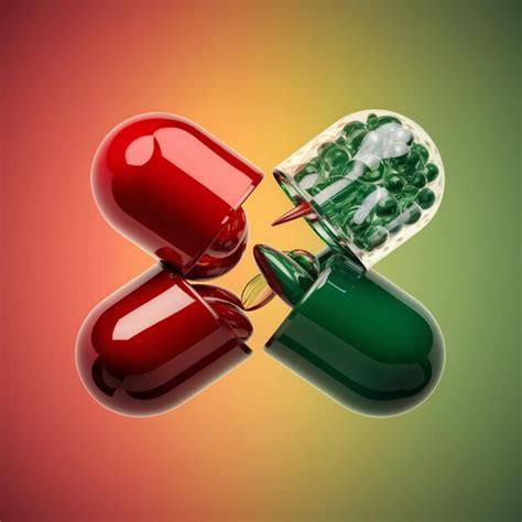 Premium Photo A Red And Green Pill Image