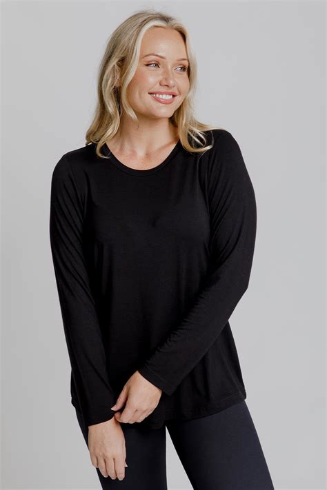Classic Bamboo Long Sleeve Top Black Active Truth™