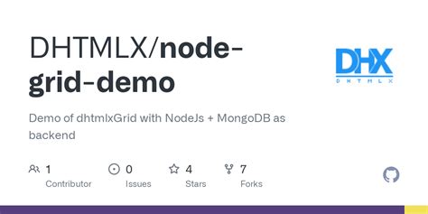 Github Dhtmlx Node Grid Demo Demo Of Dhtmlxgrid With Nodejs Mongodb As Backend