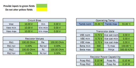 Pnp Transistor Biasing Calculator Automated Template For All