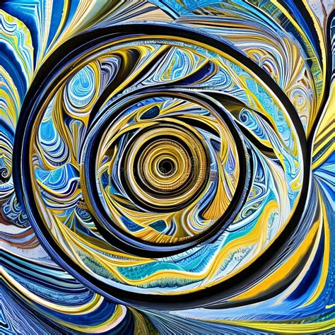 An Abstract Representation Of Nature S Cycles With Swirling Patterns Sym Stock Illustration