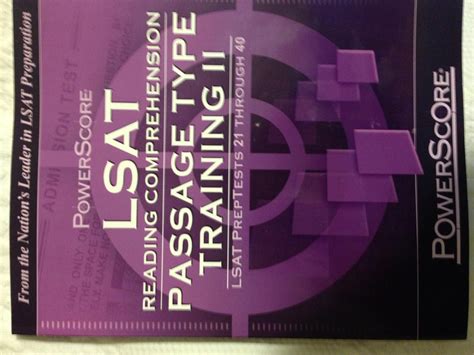 Powerscore Lsat Reading Comprehension Passage Type Training Ii Lsat