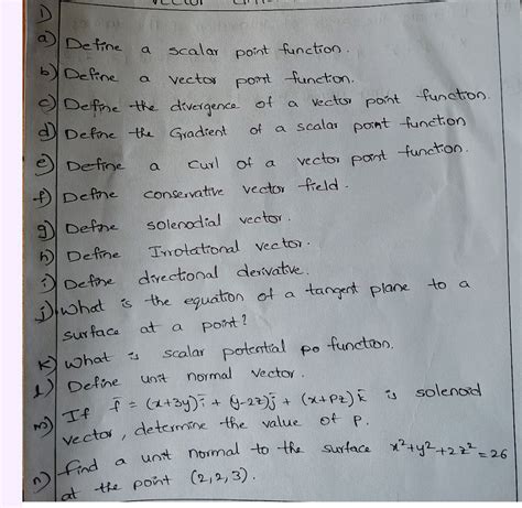 A Define A Scalar Point Function B StudyX