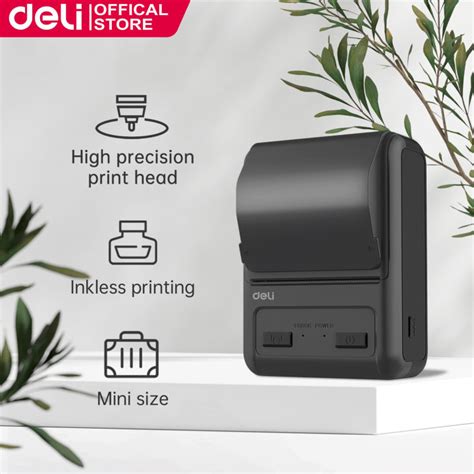 Deli Mobile Thermal Printer 60mms Waybill Printer Bluetoothusb
