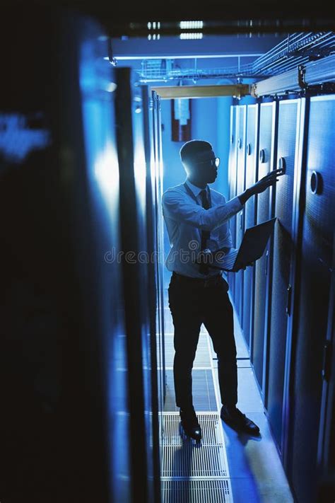 Protecting Our Data From Thieves A Young Man Working In An It Server