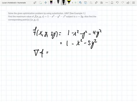 Solvedsolve The Given Optimization Problem By Using Substitution Hint