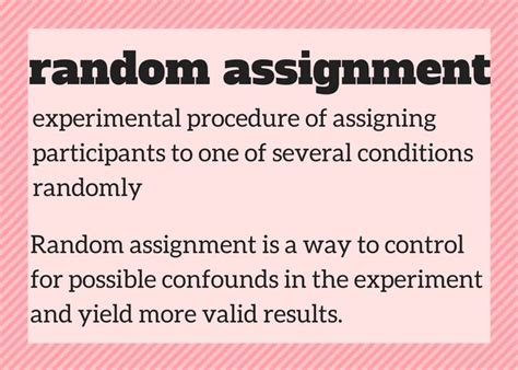 Which Of The Following Is Correct Concerning Random Assignment