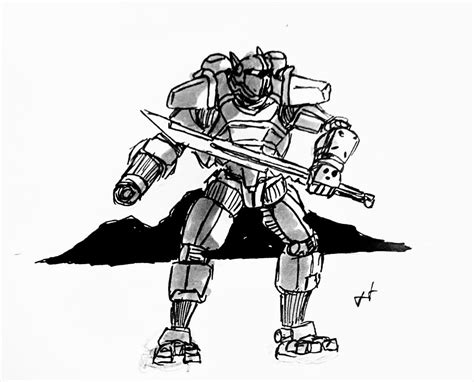 Ebony Mech Sketch R Battletech