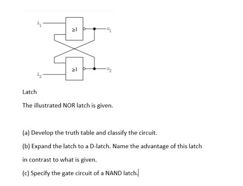 Solved 21 01 21 Iz Latch The Illustrated NOR Latch Is Given Chegg Com