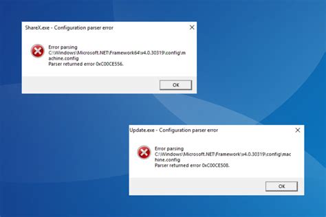 Error Parsing NET Framework Machine Config Solved