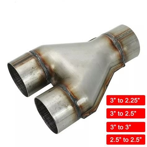범용 스테인레스 스틸 자동차 배기 Y 파이프 3 방향 파이프 어댑터 커넥터 튜브 콘 Aliexpress