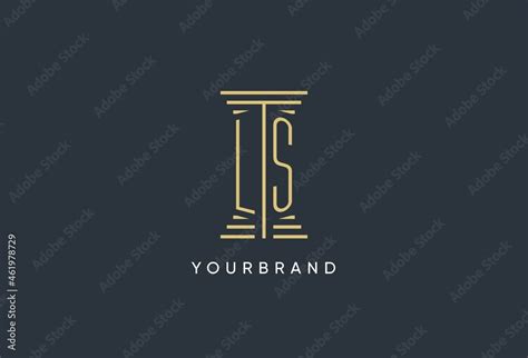 Ls Initial Monogram With Pillar Shape Logo Design Stock Vector Adobe Stock