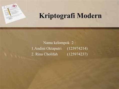 Kriptografi Algoritma Kriptografi Modern