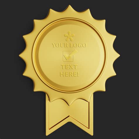 Realistic Elegant Premium Golden Circle Certificate Seal Badge Editable