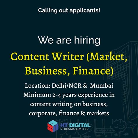 Ht Digital Streams On Linkedin Hiringalerts Hiring Contentwriter Techwriting Technicalwriter