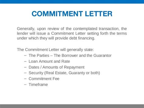 Loan Commitment Letter Sample Pdf Template