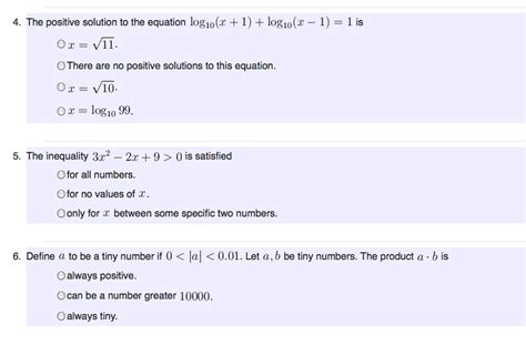 Solved The Positive Solution To The Equation Log10 X 1