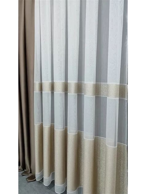 Тюль із бежевим декором Туреччина купити за найкращою ціною в