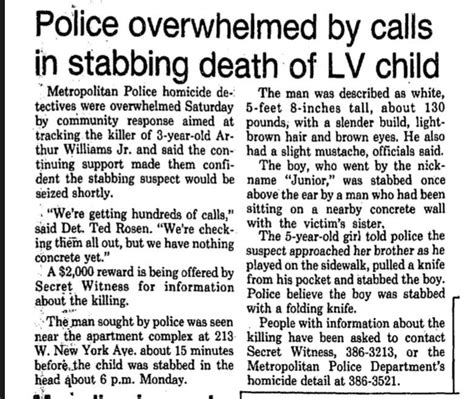 The Still Unsolved 1985 Murder Of 3 Year Old Arthur Williams Jr By An