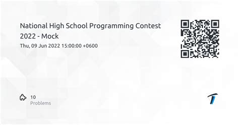 National High School Programming Contest 2022 Mock Toph