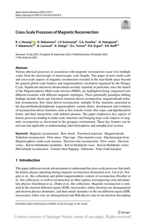 pdf cross scale processes of magnetic reconnection
