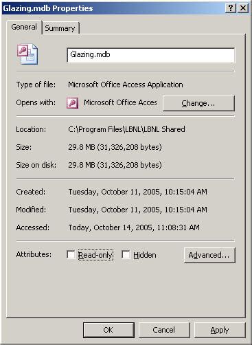 WINDOW Can T Open IGDB Glazing Mdb File Windows Daylighting