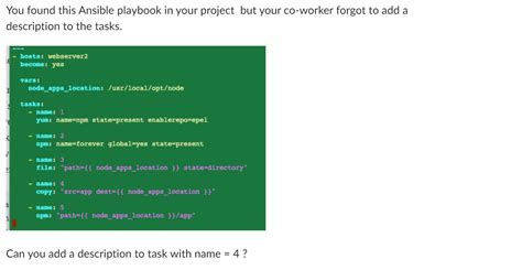 Solved You Found This Ansible Playbook In Your Project But Chegg Com