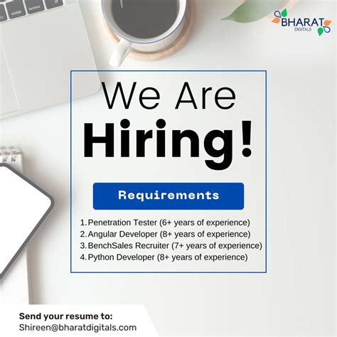 Hiring Jobopenings Techcareers Bharatdigitals Careeropportunities Joinourteam Bharat