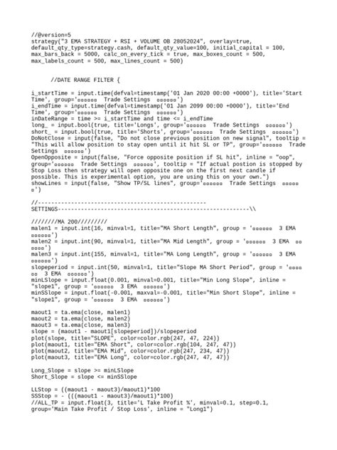 3 Ema Strategy Rsi Volume Ob 28052024 Pdf Investing Private Sector