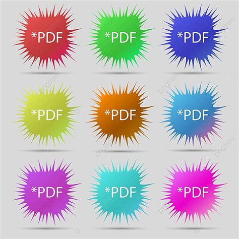 Pdf Icon With Download Button And Needle Buttons Vector Vector Concept Web Text PNG And