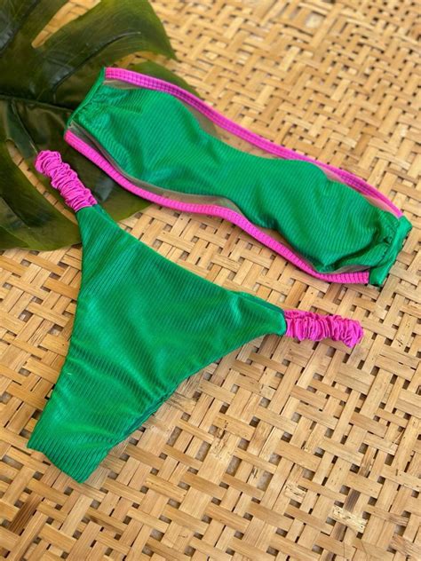 Biquini Tomara Que Caia Tule Canelado Elo7 Produtos Especiais