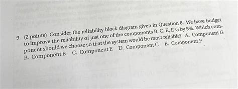 Solved Points Consider The Reliability Block Diagram Chegg