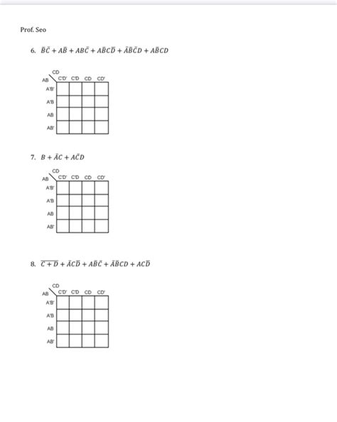 Solved Homework Karnaugh Map Use A Karnaugh Map To Chegg Com