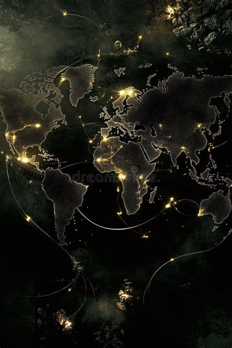 An Abstract 3d World Map With Interconnected Nodes And Glowing Gis