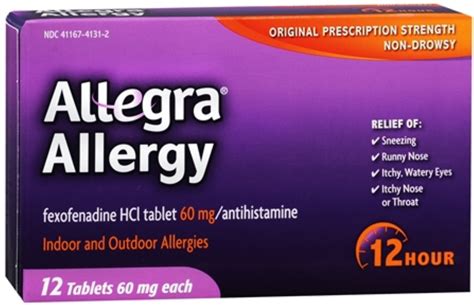 Allegra Allergy Tablets 12 Hour 12 Ea