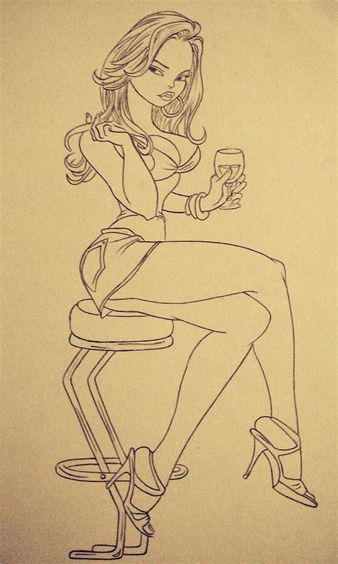 Sexy Pin Up Girl Sketch